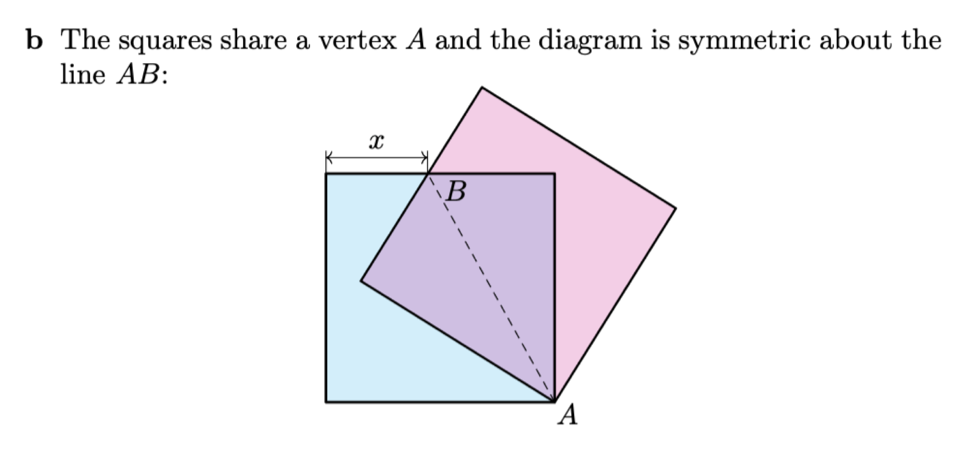 b The squares share a vertex A and the | StudyX