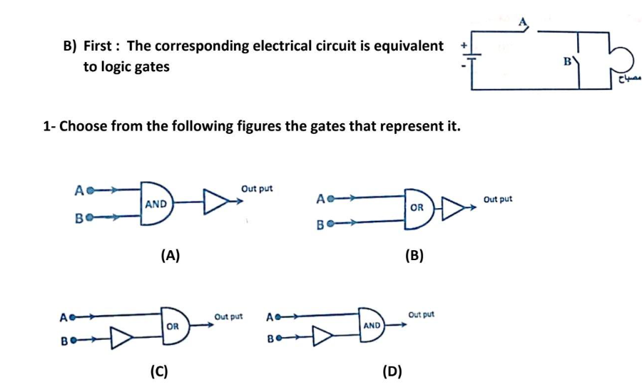 B) First: The corresponding electrical | StudyX