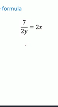 Solving for x in the equation 7/2y = 2x | StudyX