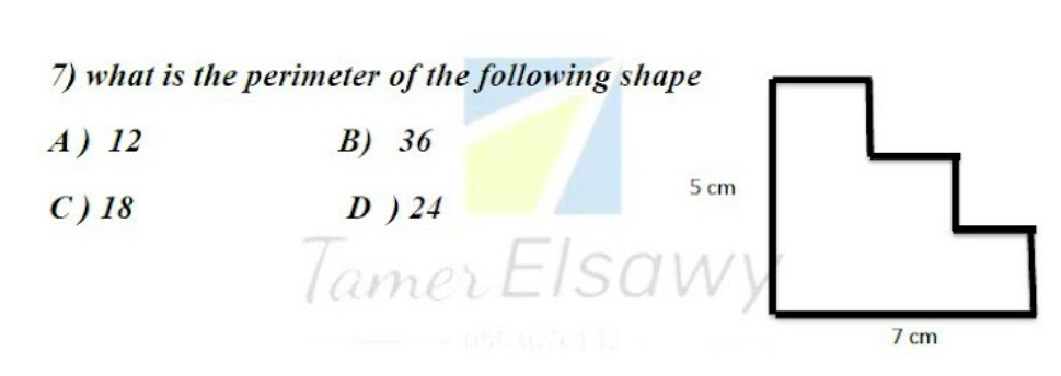 7) what is the perimeter of the following | StudyX