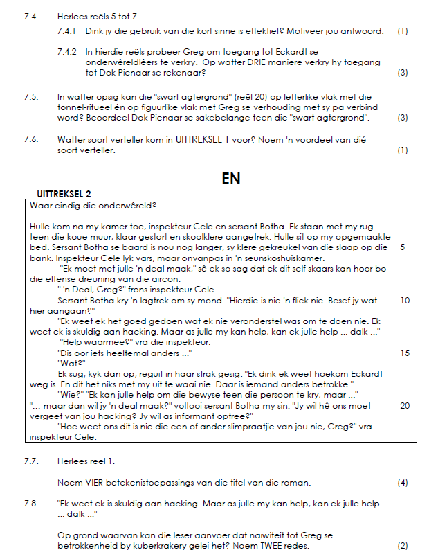 VRAAG 5: ONGESIENE GEDIG – KONTEKSTUELE VRAE | StudyX