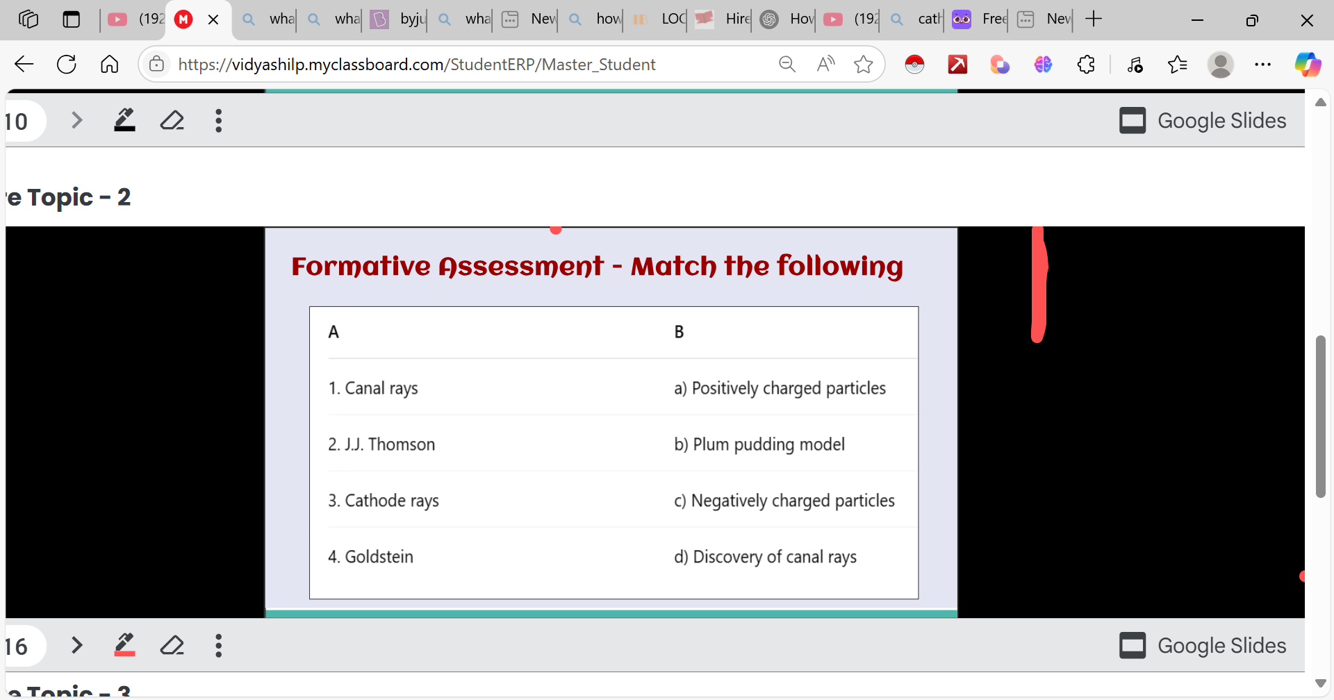 Formative Assessment - Match the following | StudyX