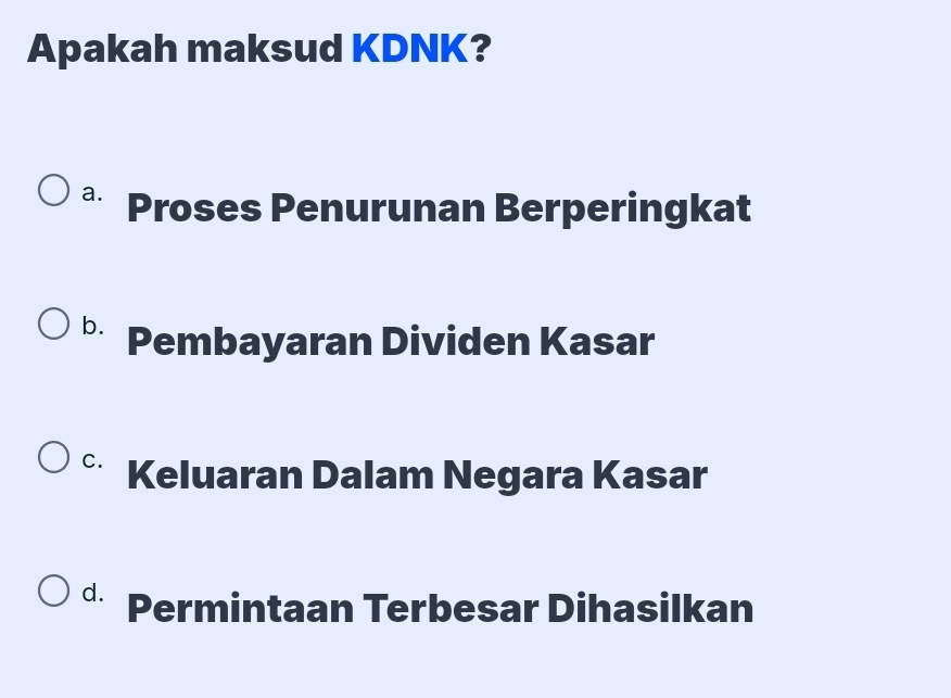 Apakah maksud KDNK? a. Proses Penurunan | StudyX