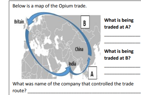Below is a map of the Opium trade. What is | StudyX