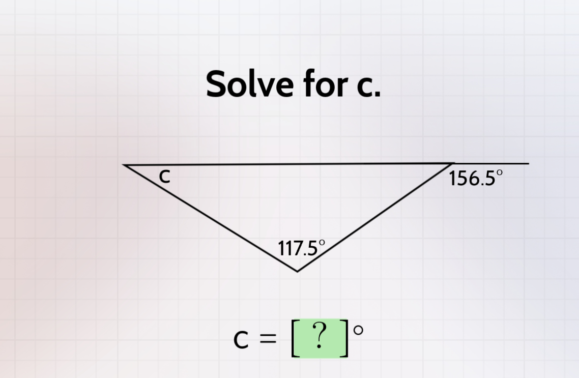 Solve for angle c in a triangle | StudyX