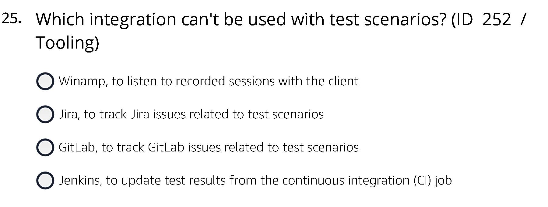 25. Which integration can't be used with | StudyX