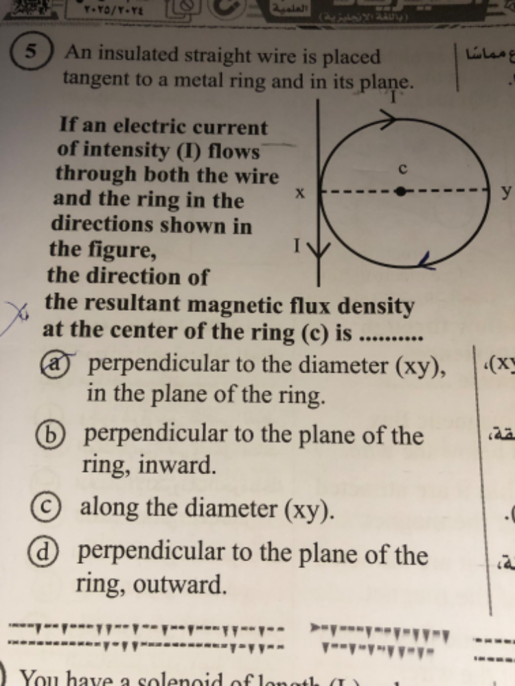 An insulated straight wire is placed tangent | StudyX