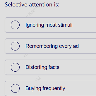Selective attention is: Ignoring most | StudyX