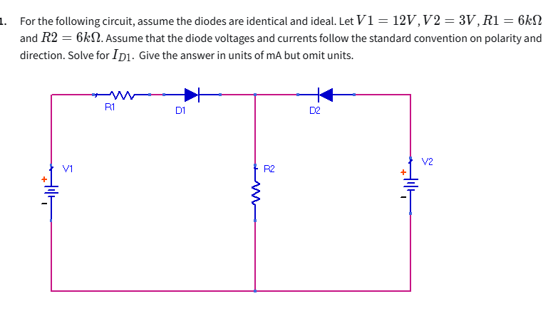 1. For the following circuit, assume the | StudyX