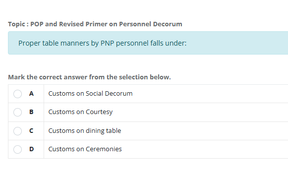 Proper table manners by PNP personnel falls
