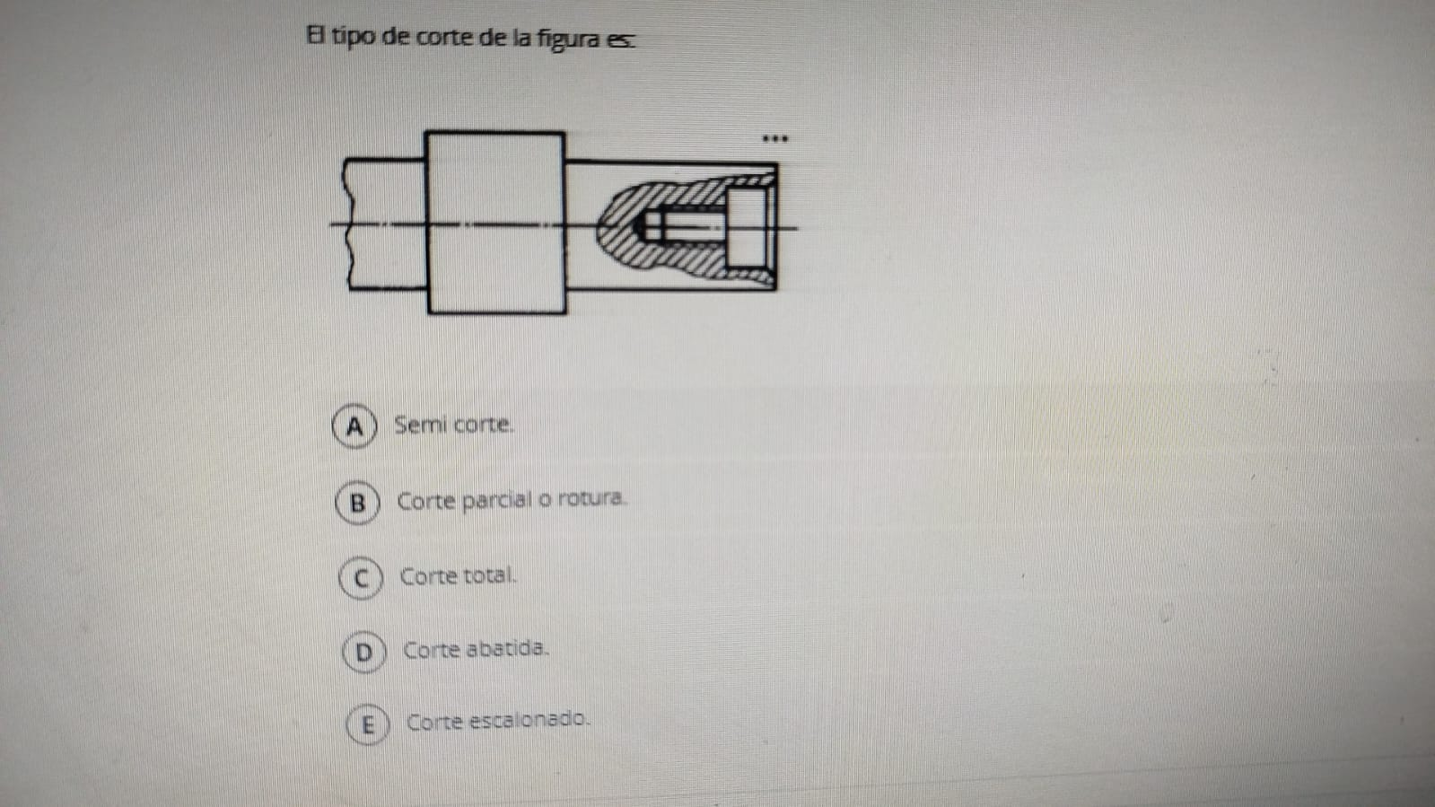El tipo de corte de la figura es: A) Semi | StudyX