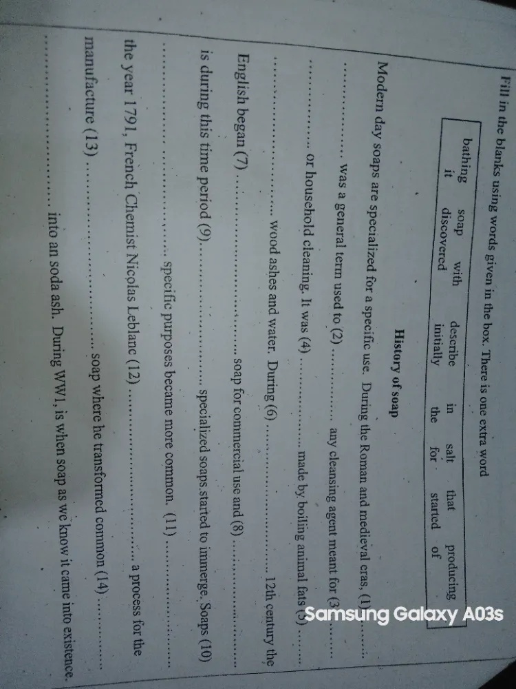 Fill in the blanks using words given in the | StudyX