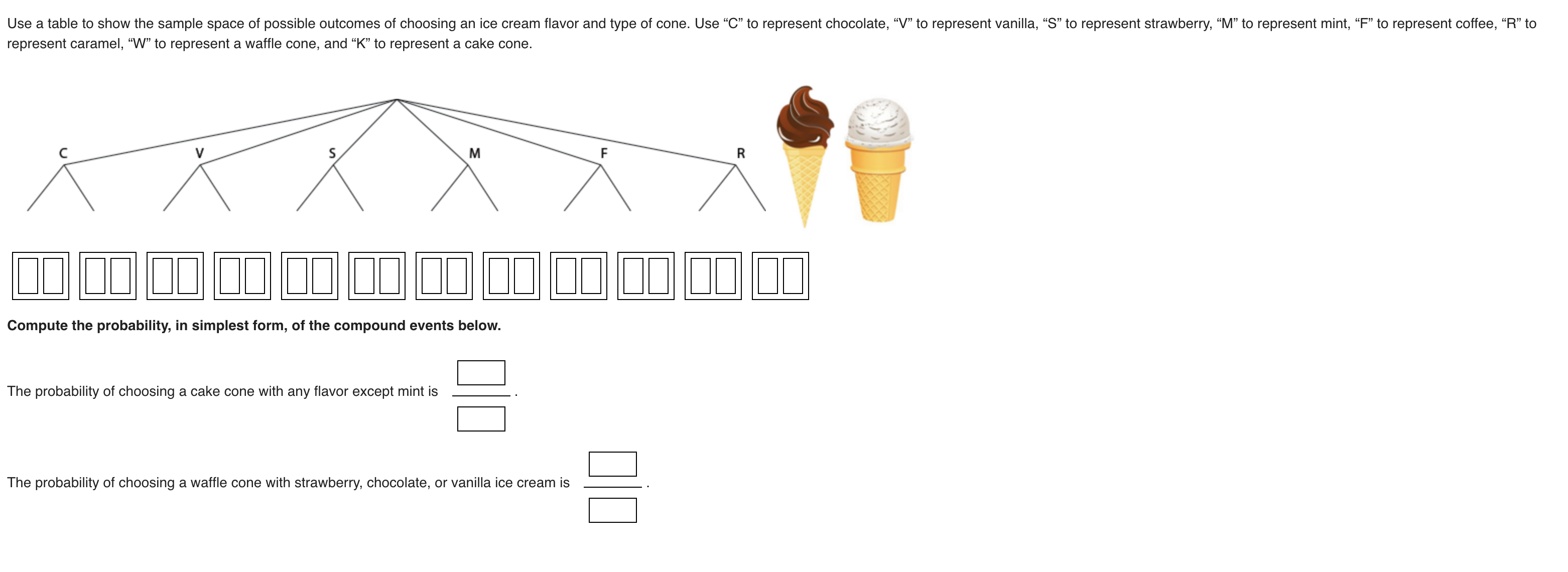 Use a table to show the sample space of | StudyX