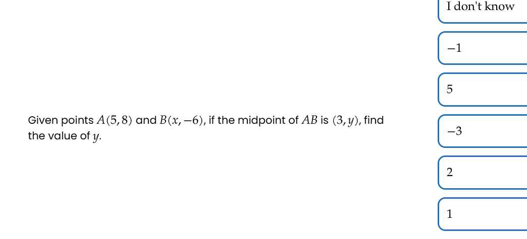 Given points $A(5,8)$ and $B(x, -6)$, if the | StudyX