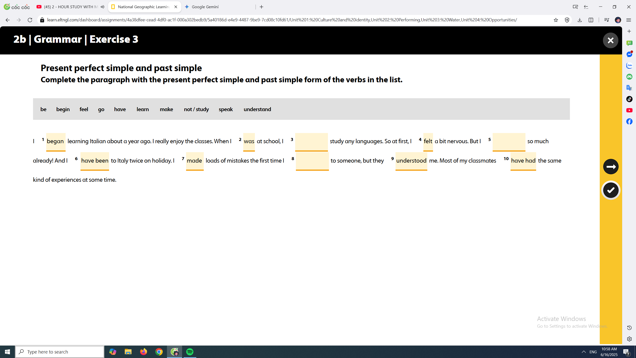 Complete the paragraph with the present | StudyX