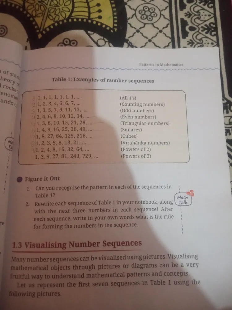 Table 1: Examples of number sequences 1, 1, | StudyX