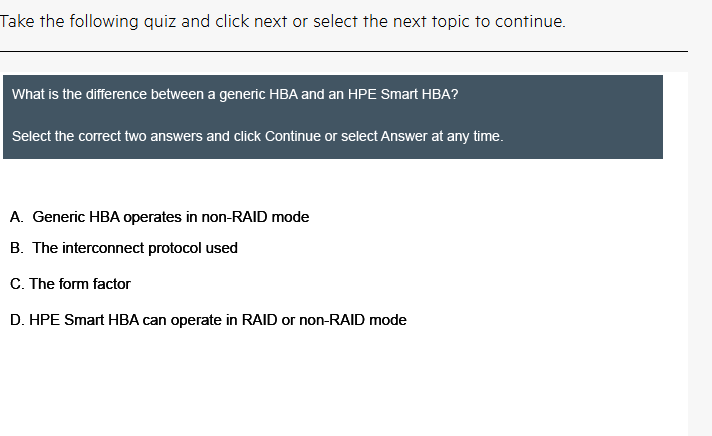 What is the difference between a generic HBA | StudyX