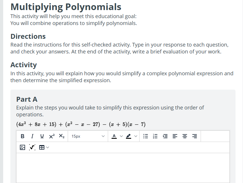 Explain the steps you would take to simplify | StudyX