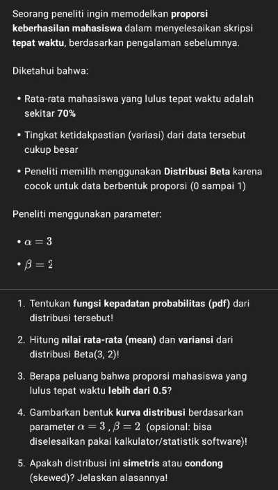 1. Tentukan fungsi kepadatan probabilitas | StudyX