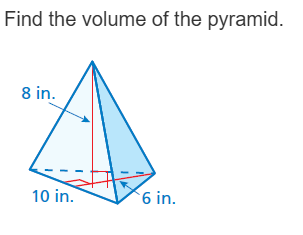 Find the volume of the pyramid. The image | StudyX