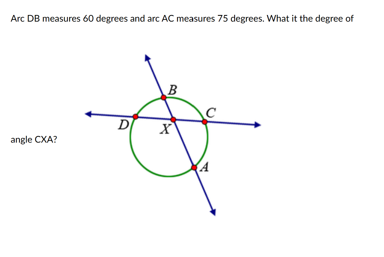 Arc DB measures 60 degrees and arc AC