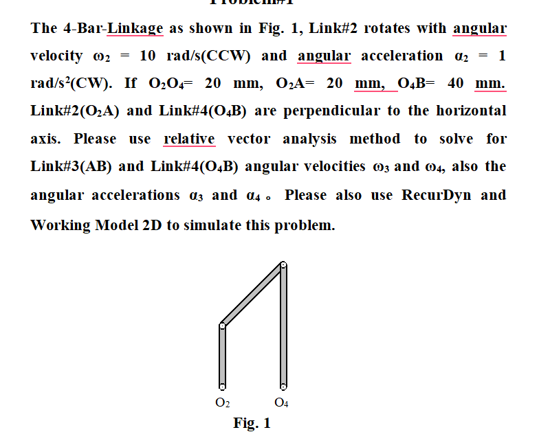 The 4-Bar-Linkage as shown in Fig. 1, Link#2 | StudyX