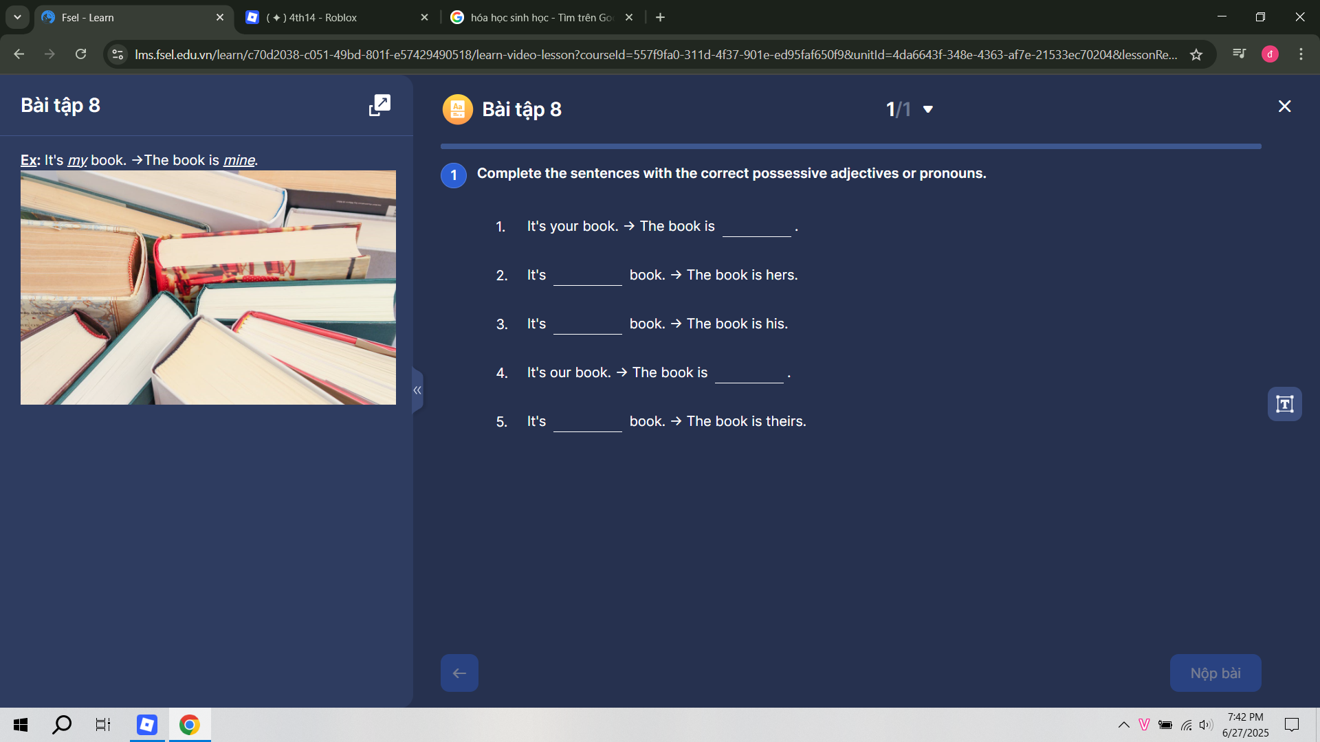 Complete the sentences with the correct | StudyX