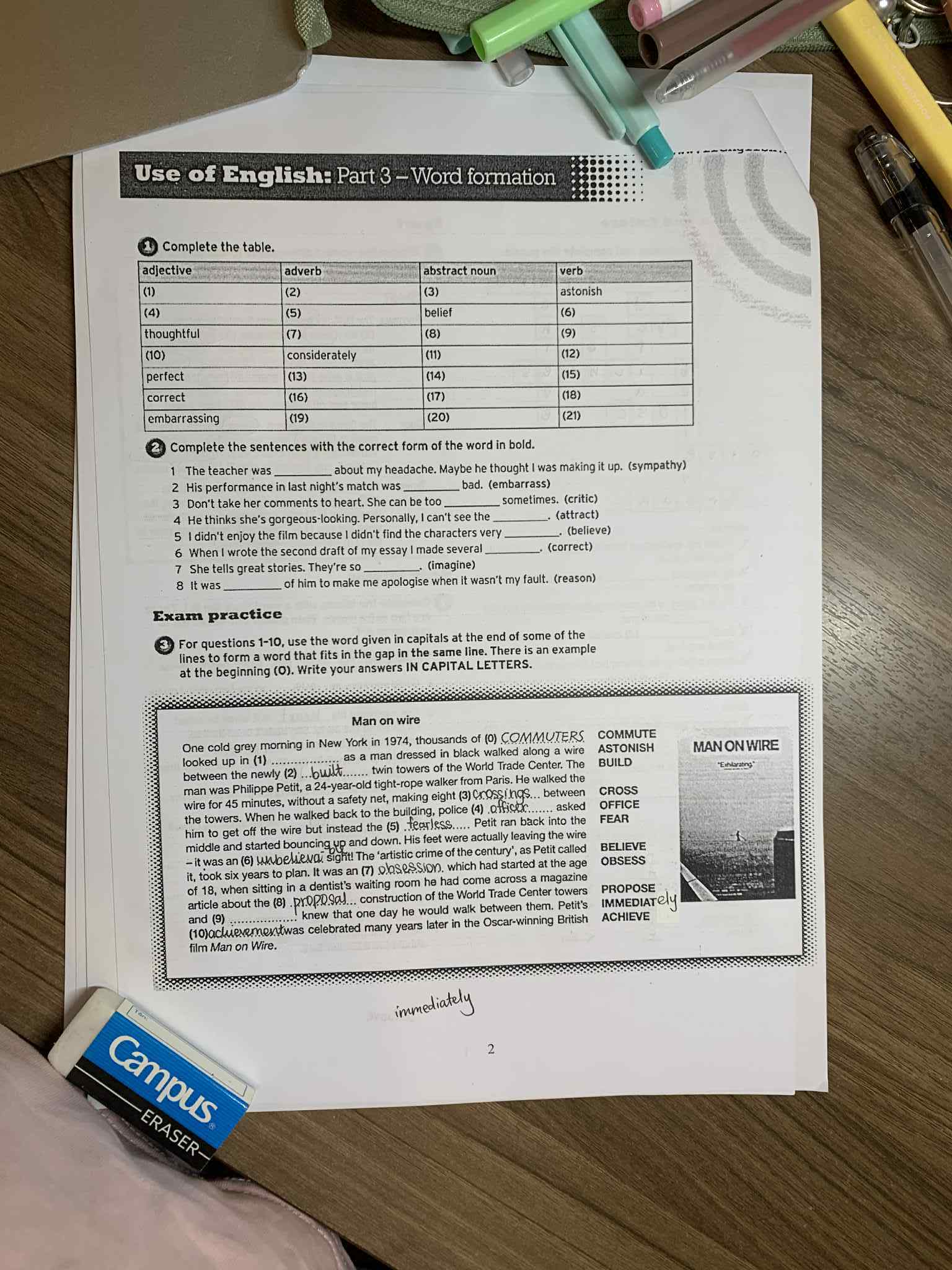 1 Complete the table. | adjective | adverb | StudyX