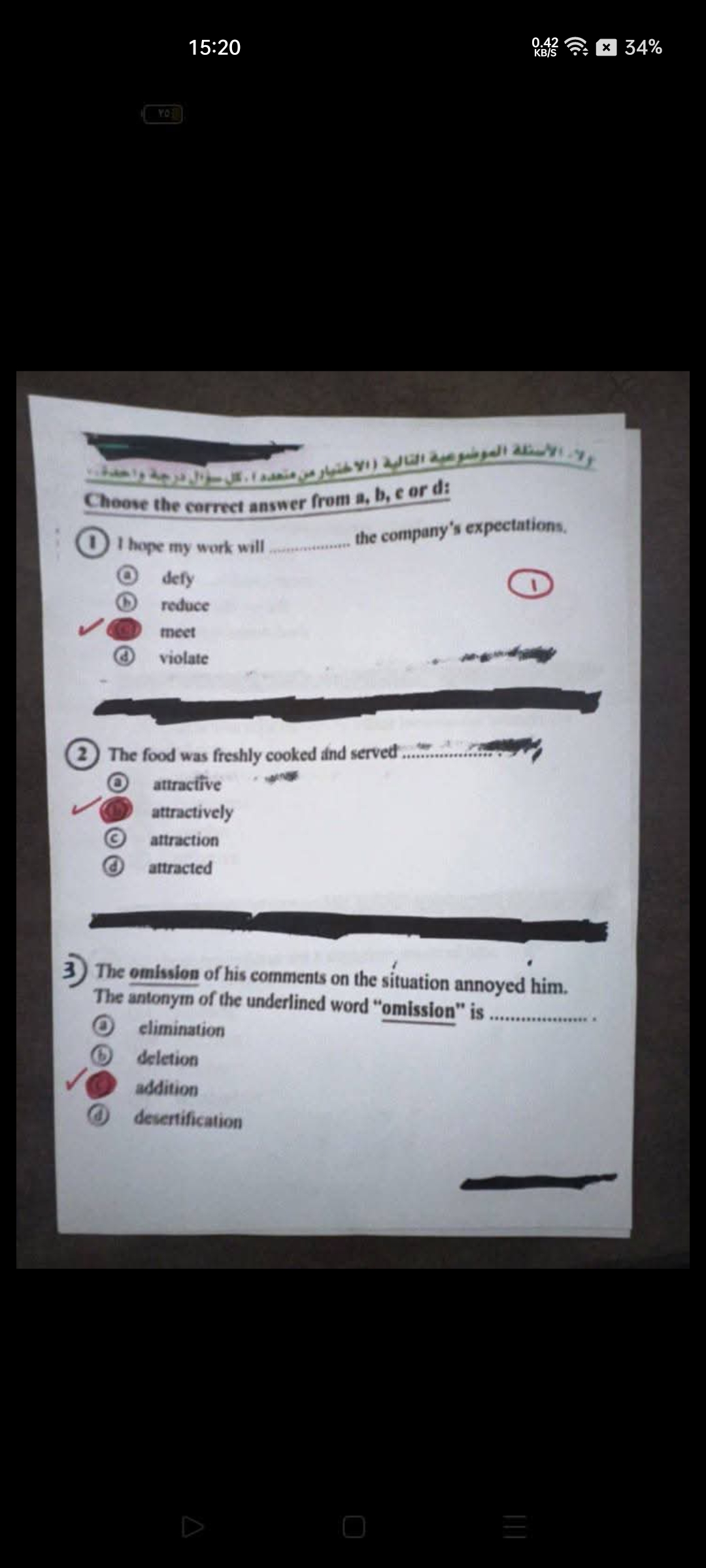 Choose the correct answer from a, b, c or d: | StudyX
