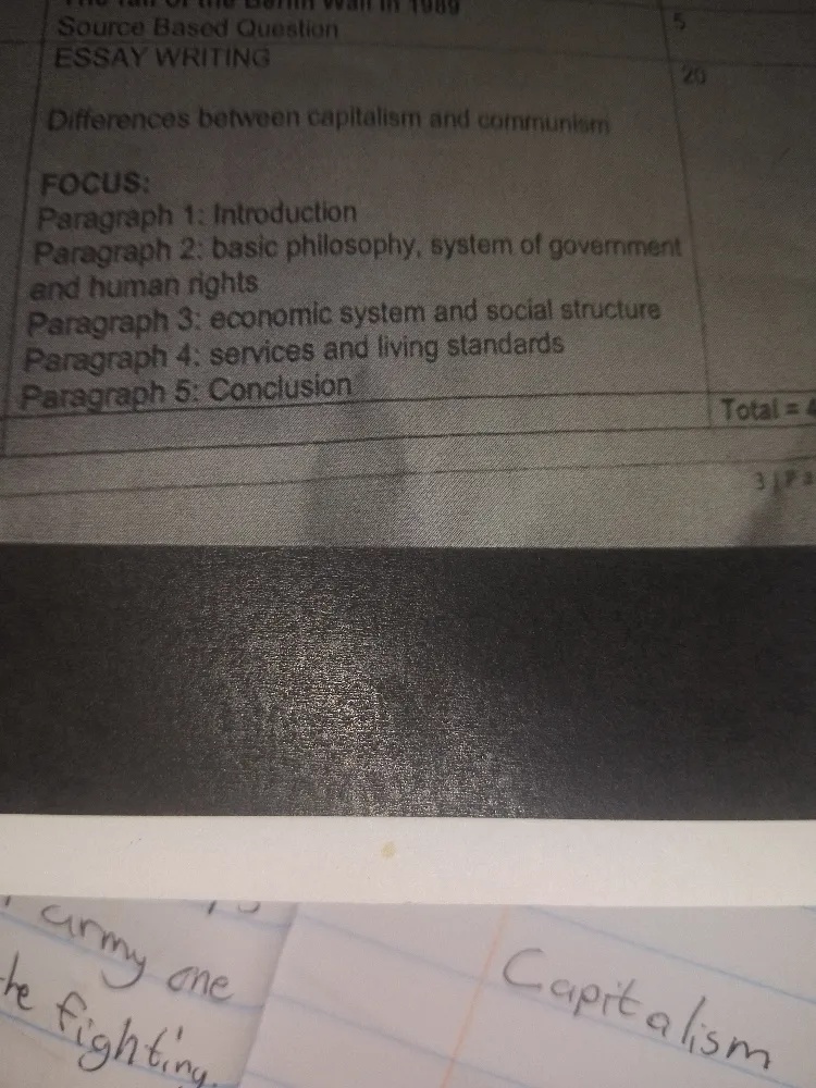 Differences between capitalism and communism | StudyX