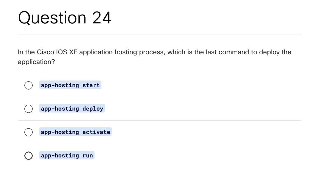 In the Cisco IOS XE application hosting | StudyX