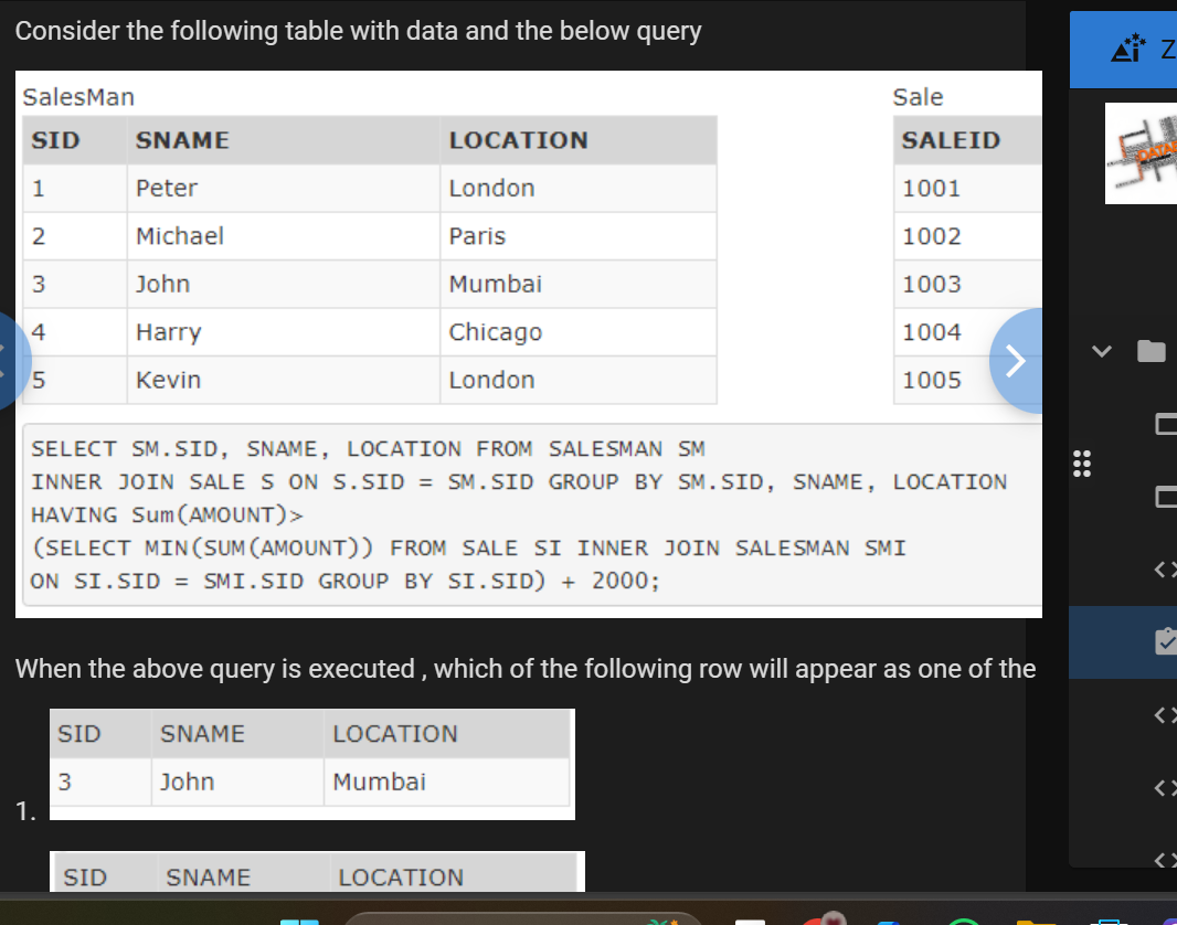 Consider the following table with data and | StudyX