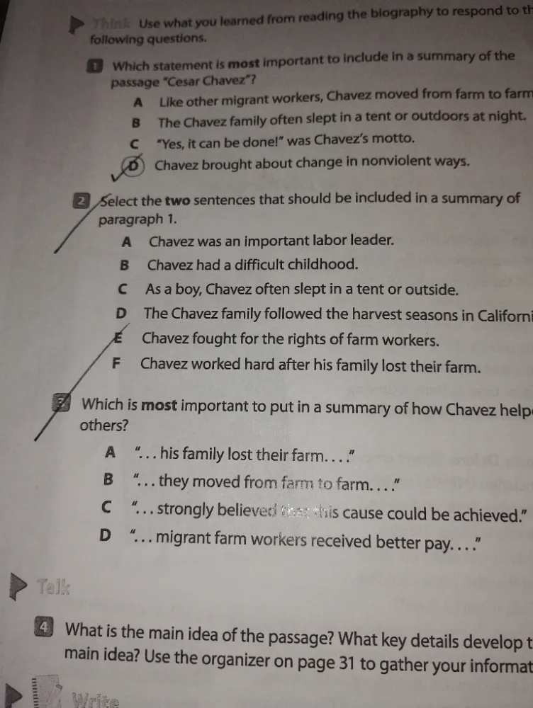 1 Which statement is most important to | StudyX