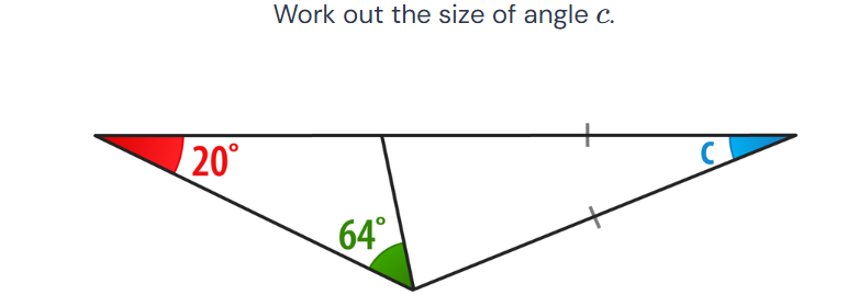 Work out the size of angle c. There is a | StudyX