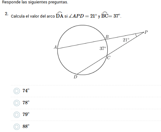1. Calcula la magnitud del ángulo $ APD$ si | StudyX