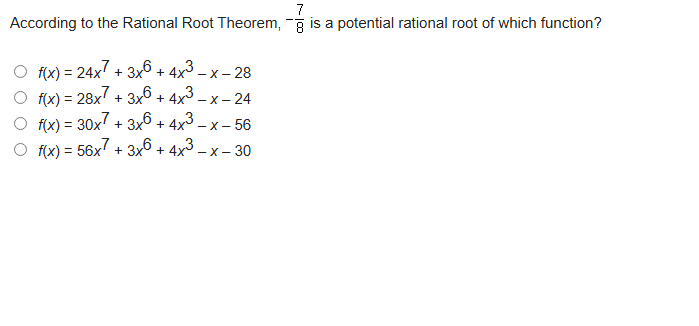 According to the Rational Root Theorem, $- | StudyX