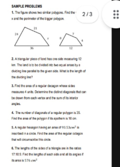 1. The figure shows two similar polygons. | StudyX