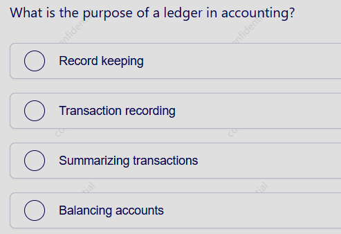 What is the purpose of a ledger in | StudyX