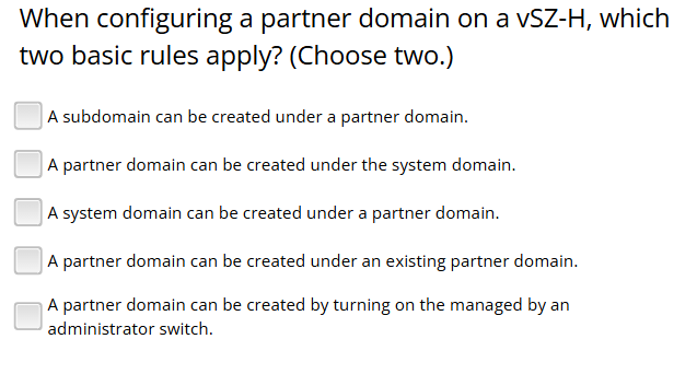 When configuring a partner domain on a | StudyX