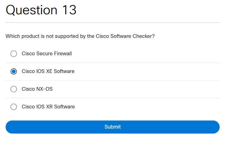 Question 13 Which product is not supported | StudyX