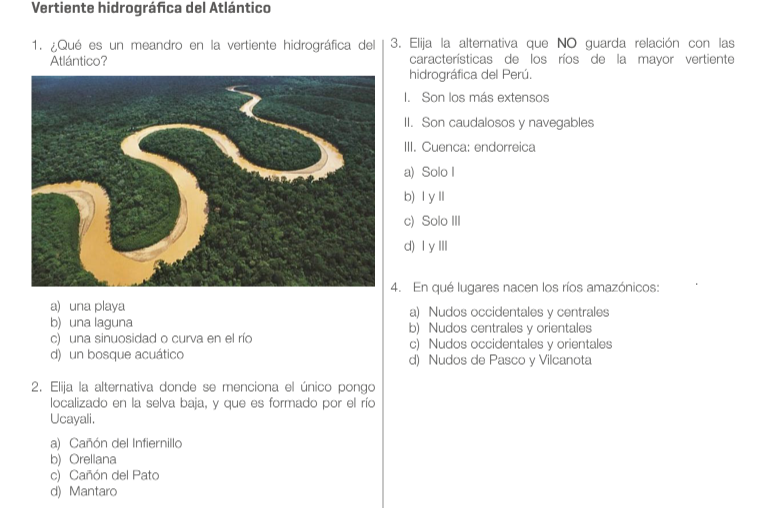 ¿Qué es un meandro en la vertiente
