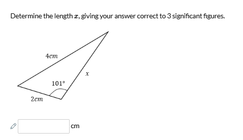 Determine the length *x*, giving your answer | StudyX