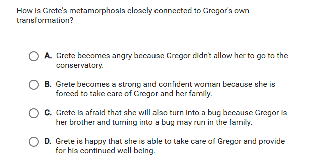 How is Grete's metamorphosis closely | StudyX
