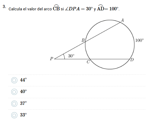 1. Calcula la magnitud del ángulo $ APD$ si | StudyX