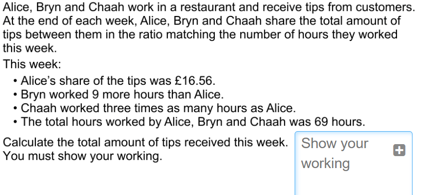 Alice, Bryn and Chaah work in a restaurant | StudyX