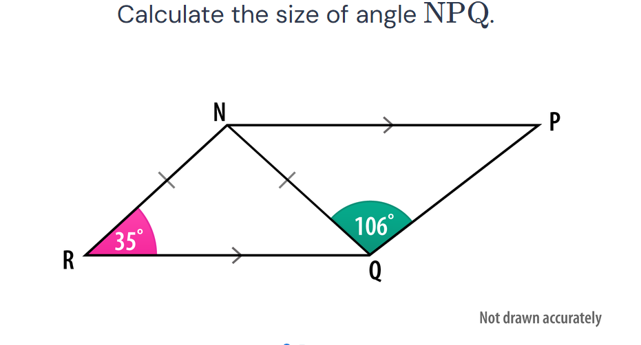 Calculate the size of angle NPQ. In the | StudyX