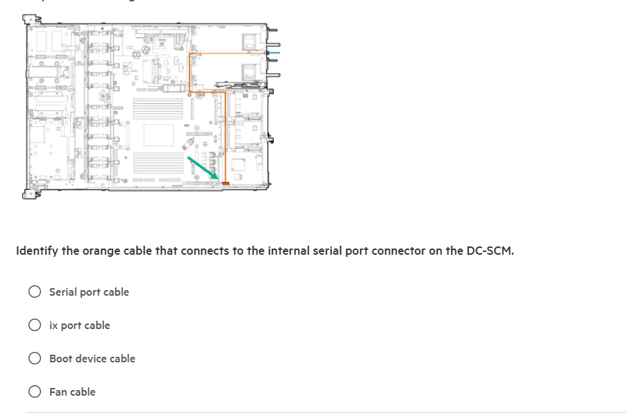 Identify the orange cable that connects to | StudyX