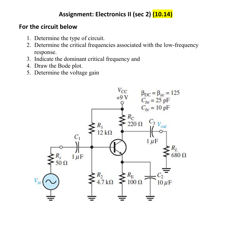 For the circuit below 1. Determine the type | StudyX