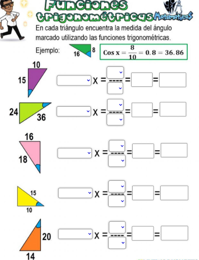 Funciones trigonométricas En cada triángulo | StudyX