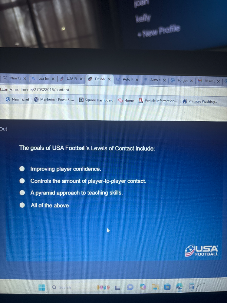 The goals of USA Football's Levels of